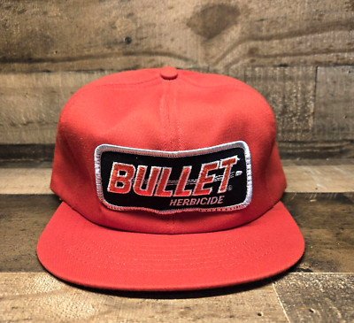 Vintage Bullet Herbicide Hat Snapback Trucker Patch Cap Red Swingster ...