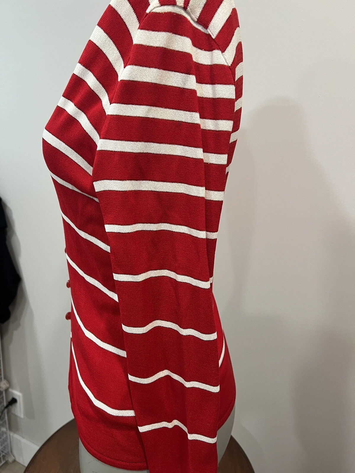 Escada Red & White Striped Sweater Twin Set With Meta… - Gem