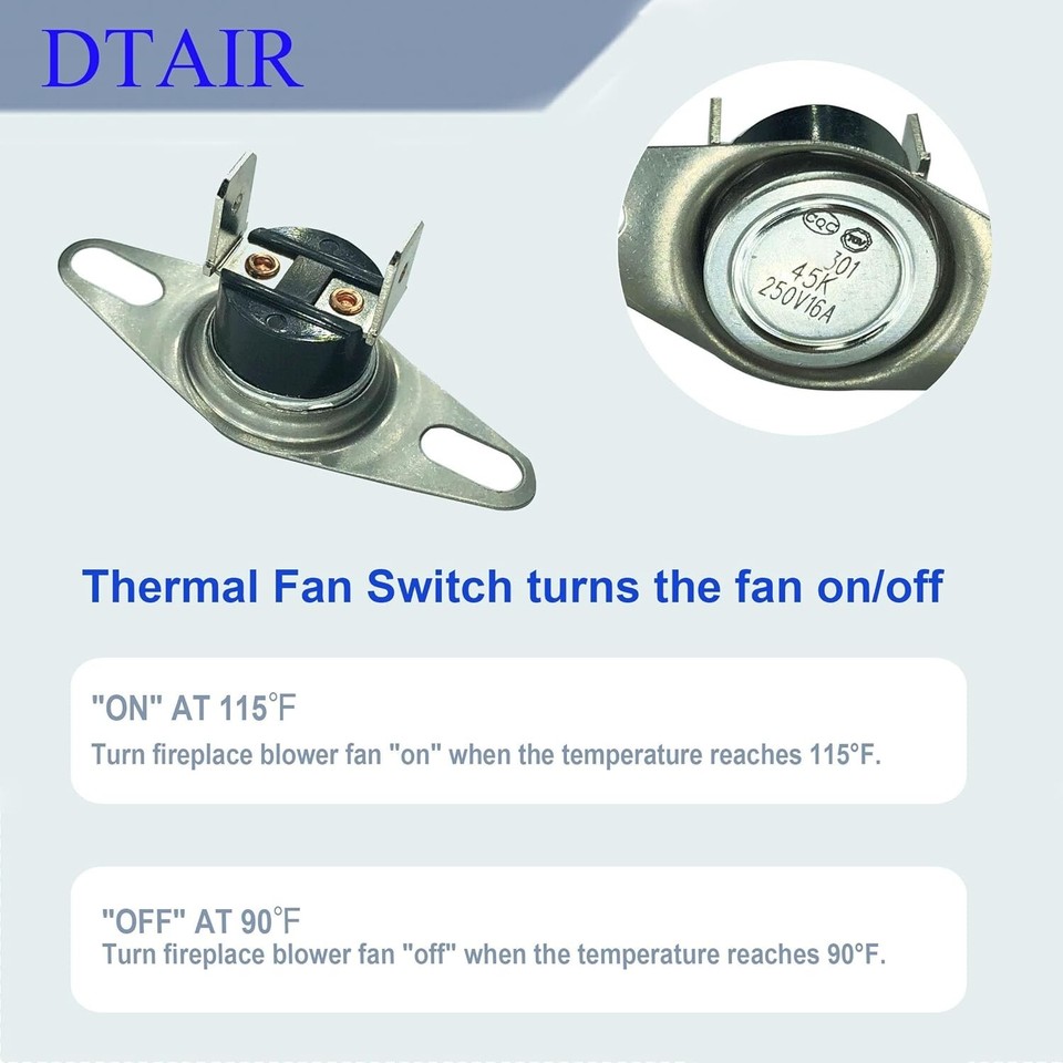 Thermal Fan Switch Fireplace Fan Control Switch for Wood Stove ...
