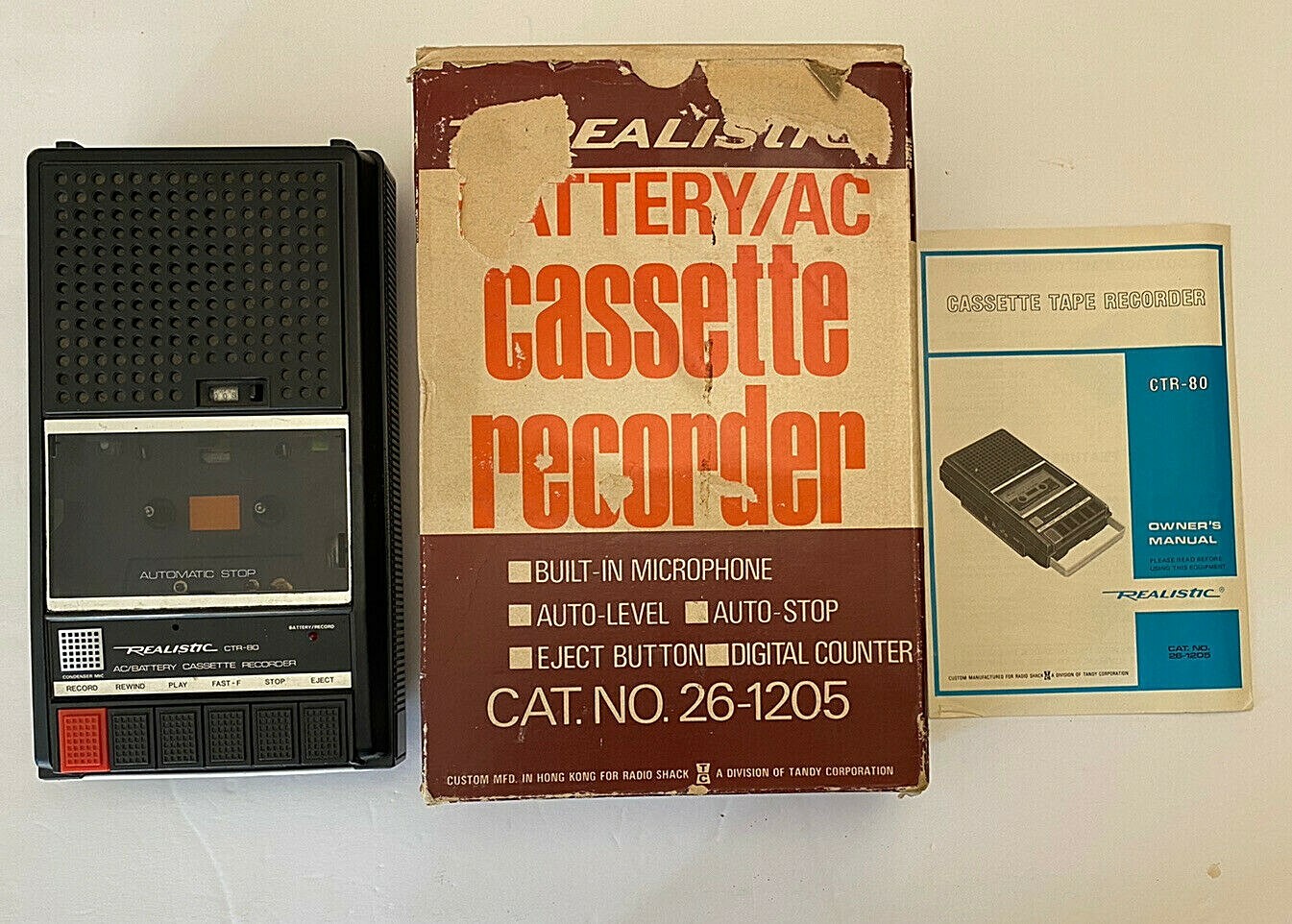 Rare Vintage Realistic 26-1205 Cassette Tape Recorder CTR-80 Player ...