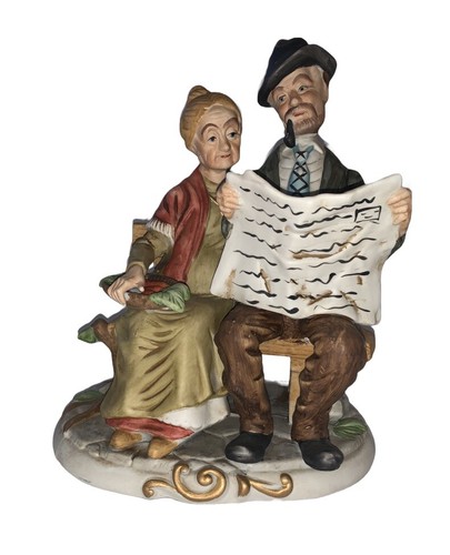 Royal Meridian Handgemalt Figurine Deutsche Noritake Old Man Woman Park ...