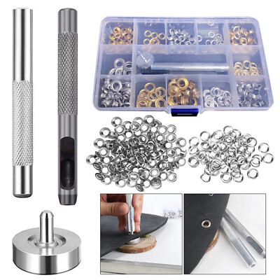 Metal Eyelet Kit Tool Brass Tarp Tent Flag Awning Repair Rings Canvas ...