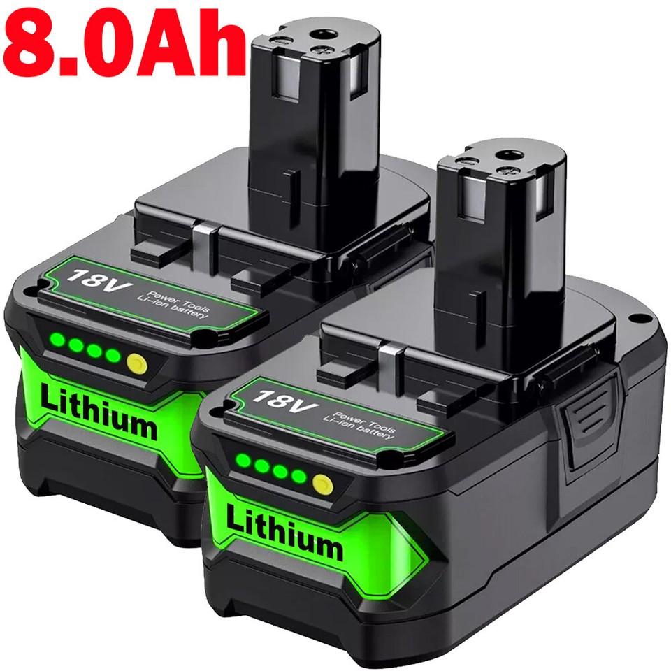 PACK 8Ah 12Ah Lithium For RYOBI P108 18V One Plus High Capacity 18 Volt ...