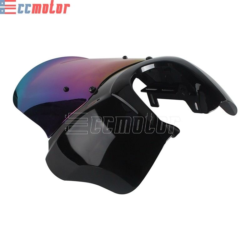Headlight Fairing Windshield Kit For Harley Softail Fat Bob FXFB FXFBS ...