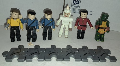 2002 Open MiniMates Star Trek Set 6 Kirk Spock McCoy Khan Mugatu Gorn ...