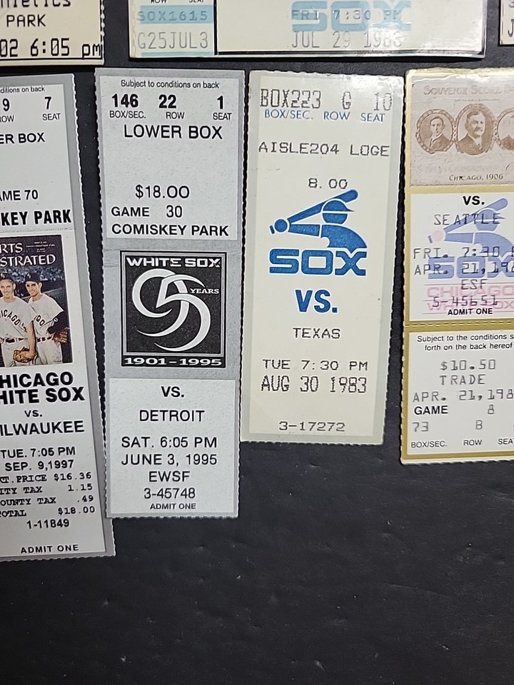 CHICAGO WHITE SOX TICKET STUB LOT OF 20 ~ 1980's-2000's ~ NICE SHAPE ...