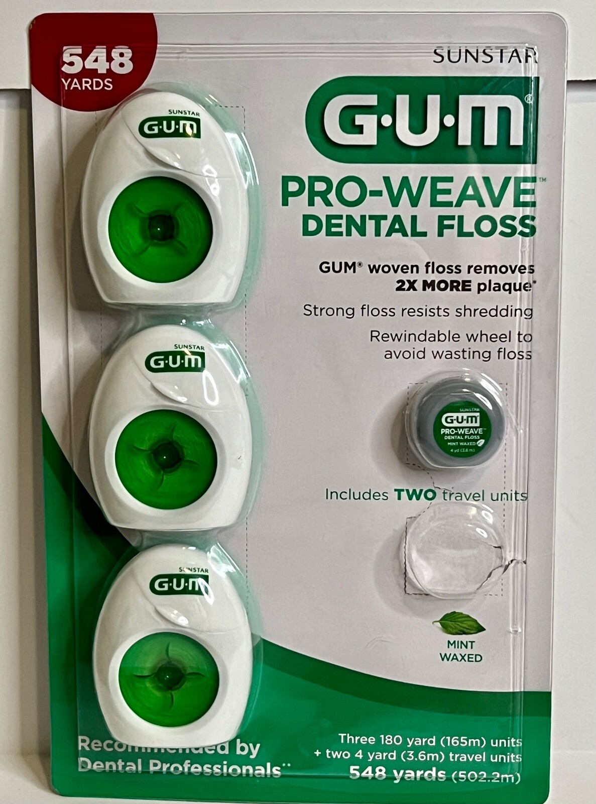 GUM Expanding Dental Floss - Gum Pro Weave Dental Floss - 3 Pack (548 ...