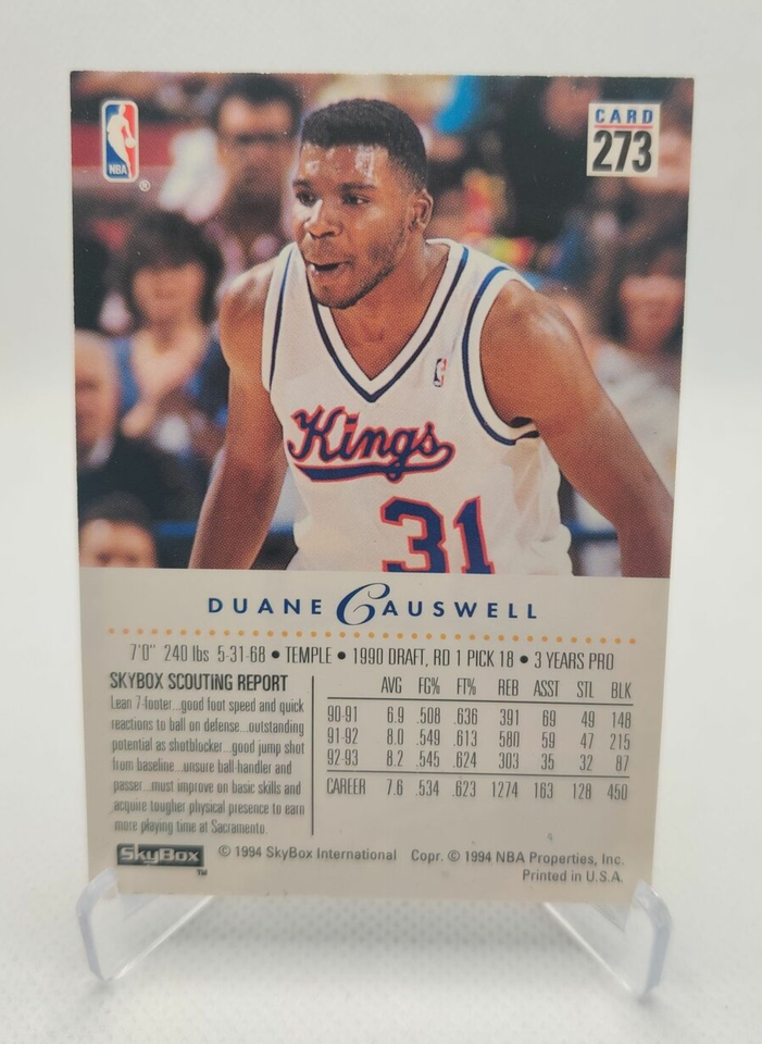 1993-94 SkyBox Premium Basketball #273 Duane Causwell Sacramento Kings ...