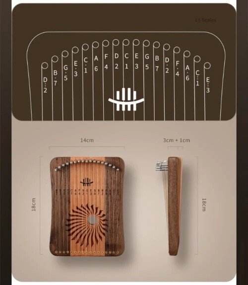 Small Lyre Harp 17 31 Strings Fingerplay Finger Harps Beginner Kalimba | eBay