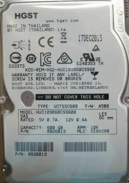 Hitachi Ultrastar, 600GB, Internal, 10000 RPM, 2.5 inch ...