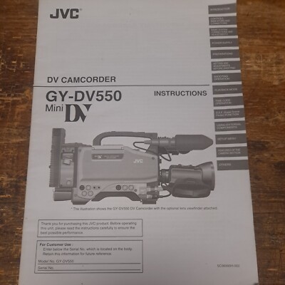 JVC GY-DV550 Camcorder OWNER'S INSTRUCTION MANUAL | eBay