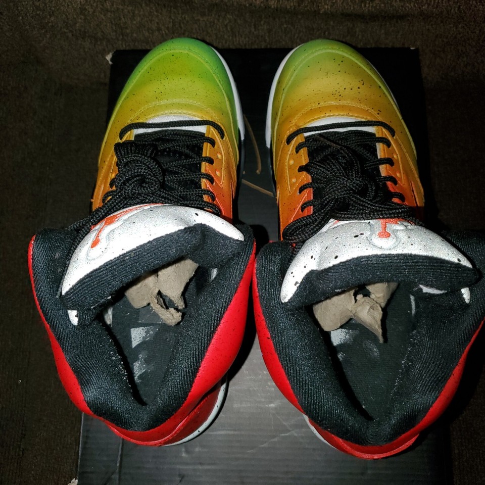 Nike Air Jordan 5 Retro Rasta Custom Sz 9.5 Mens Green Yellow Red V.A.B ...