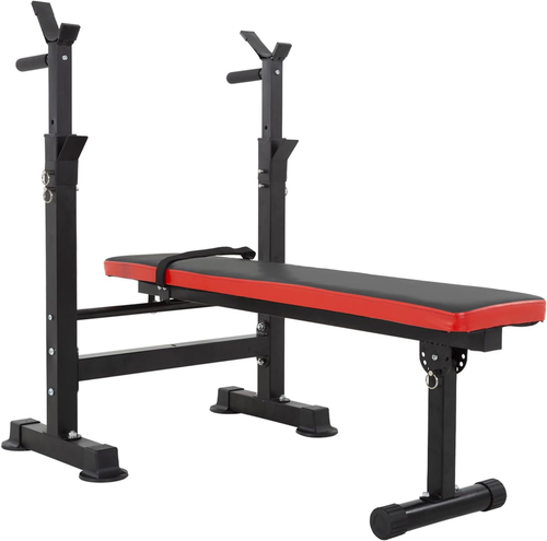 Adjustable Weight Bench with Barbell Rack,Bench Press Folding Multi ...