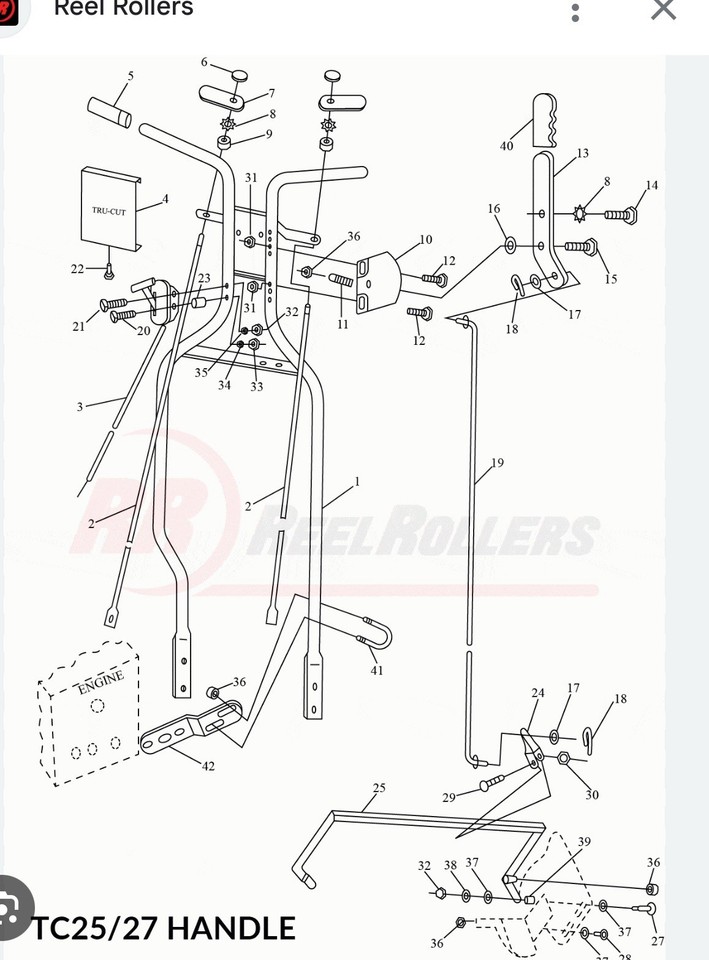 NEW Tru Cut C25 / C27 Commercial Reel Mower Handlebar Handle Frame Assembly | eBay
