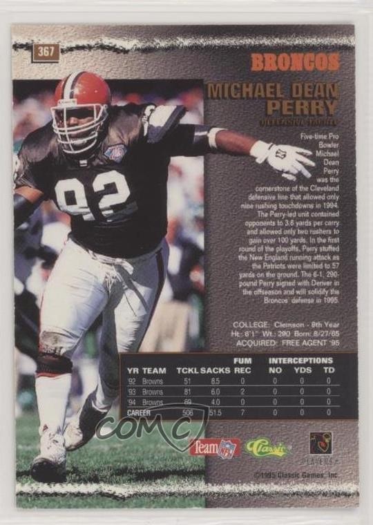1995 Classic Pro Line Silver Michael Dean Perry #367 | eBay