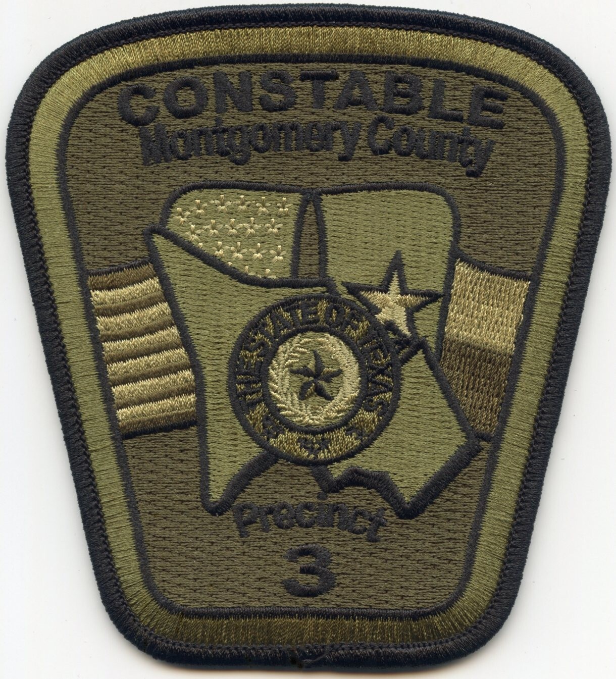 MONTGOMERY COUNTY TEXAS SUBDUED GREEN Precinct 3 CONSTABLE sheriff ...