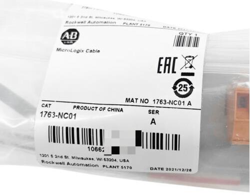 AB 1763-NC01 Ser A DH-485 Cable 8-Pin Mini DIN 6-Pin MicroLogix Sealed ...