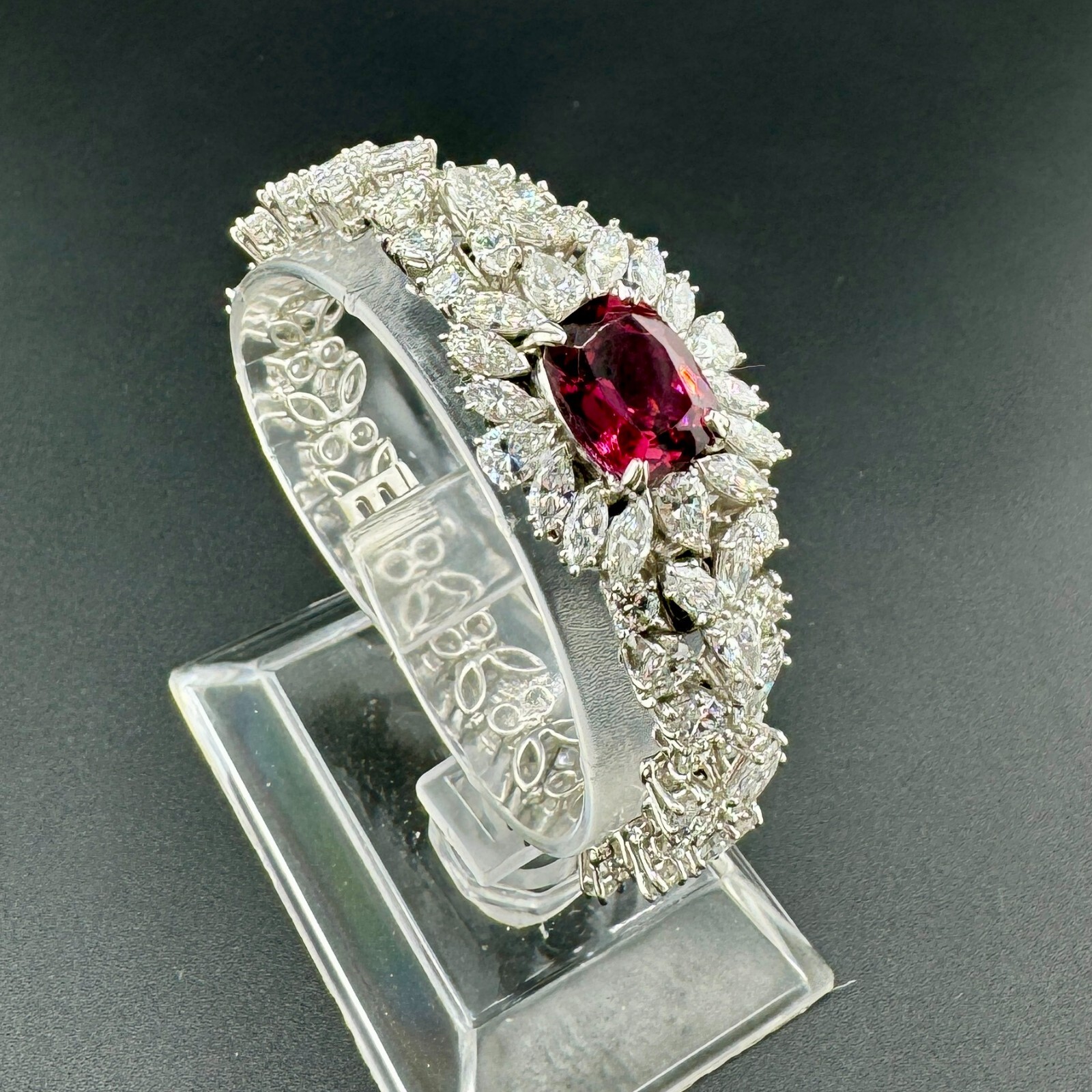 19.6CTW MARQ/ROUND/PEAR VVS2 E-F DIAMOND 5.56CT PINK TOURMALINE BRACELET PLAT 6" | eBay