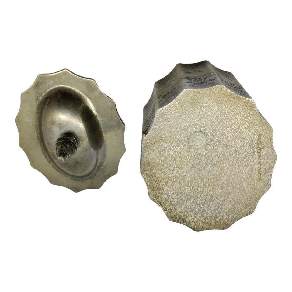 Godinger Silver Trinket Box Oval Metal 1991 Red Velvet Lined READ!!! | eBay