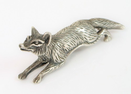 BEAUTIFUL STERLING SILVER ENGLISH HALLMARKS FOX HUNT PAPERWEIGHT MYOPIA ...