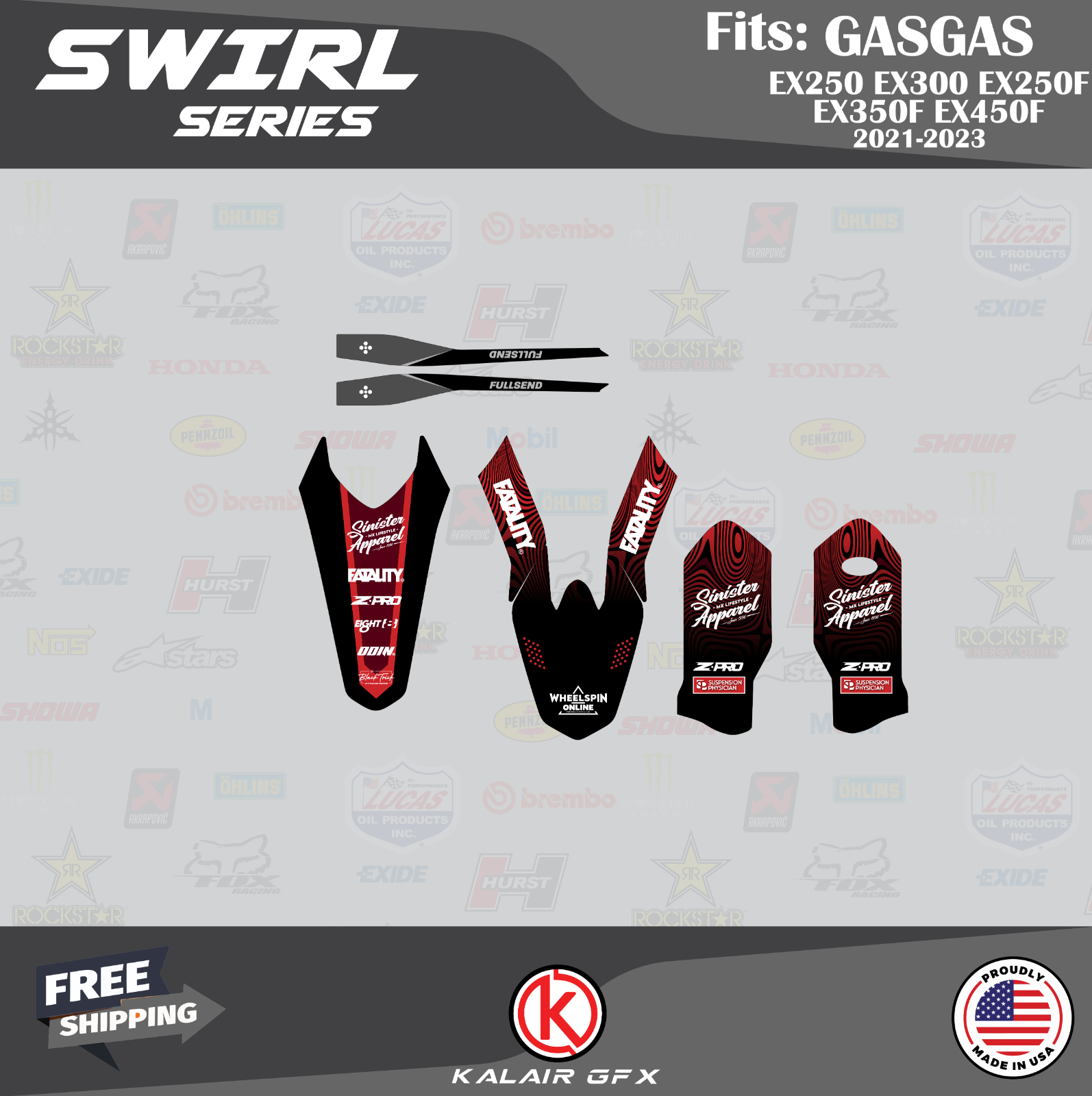 Graphics Kit for GasGas EX250 EX300 EX250F EX350F EX450F 2021-2023 ...