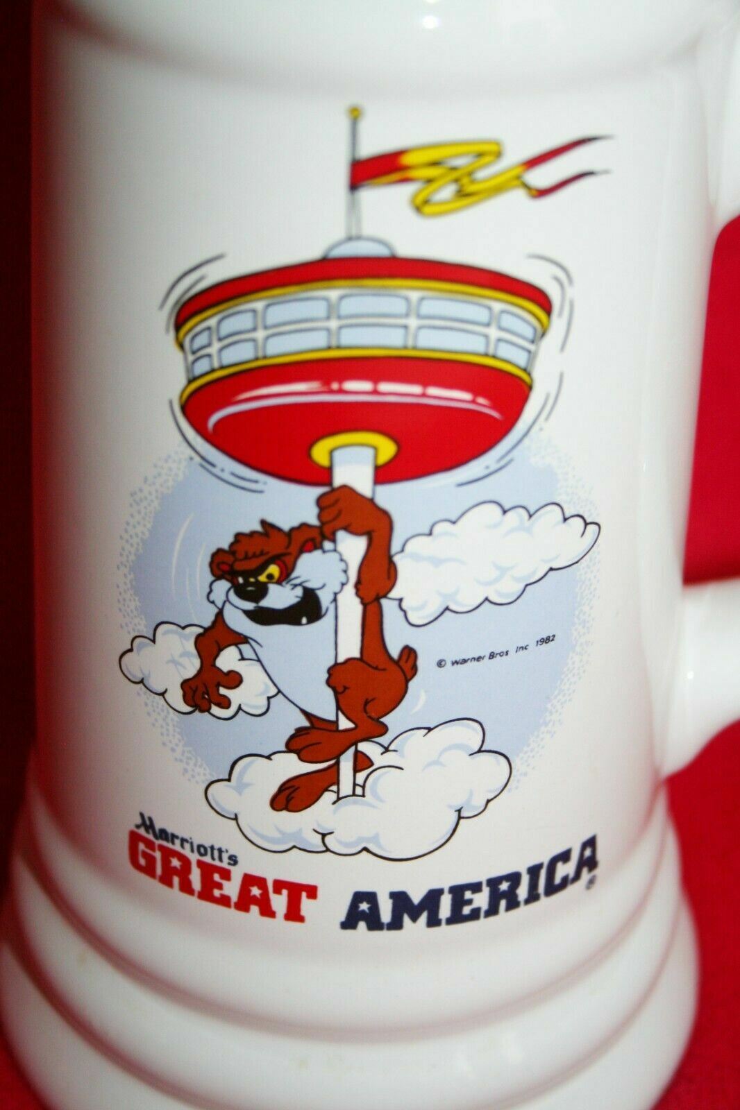 Vintage MARRIOTT'S GREAT AMERICA Tazmanian Devil BEER STEIN MUG Taz 8. ...