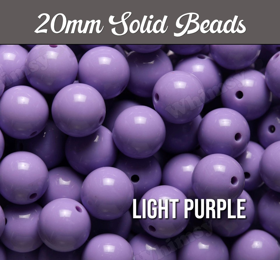 20mm Beads - 20 Pack of Chunky Bubblegum Beads, Round Acrylic Colorful ...