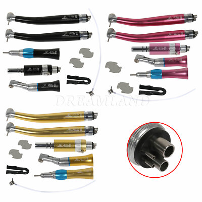 NSK Style Dental Low & High Speed Handpiece Kit Contra angle 4Hole Kit ...