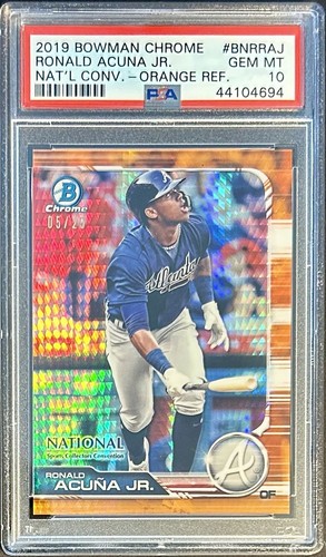 2019 Bowman Chrome National RONAD ACUNA Jr Orange Refractor /25 PSA 10 ...