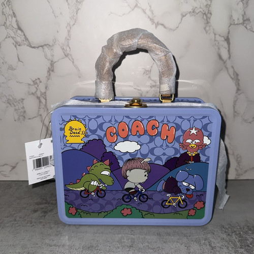 Coach x Brain Dead Lucid Dream Journey Logo Tin Lunchbox Satchel Blue ...