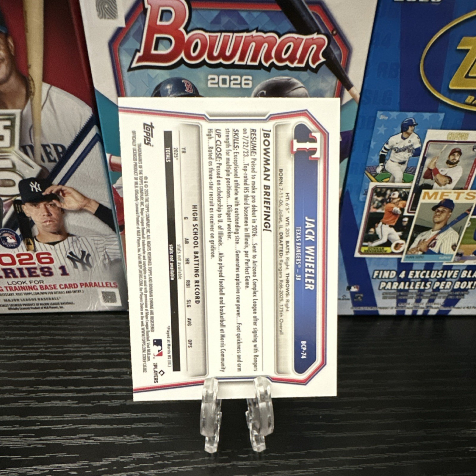 Topps Bowman Chrome 1st Bowman Insert IC-74 Jack Wheeler Texas Rangers ...