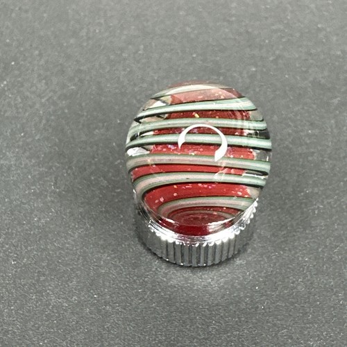 Contemporary Handmade Art Glass Marble .68" Red Opal Core Swirl & UV ...