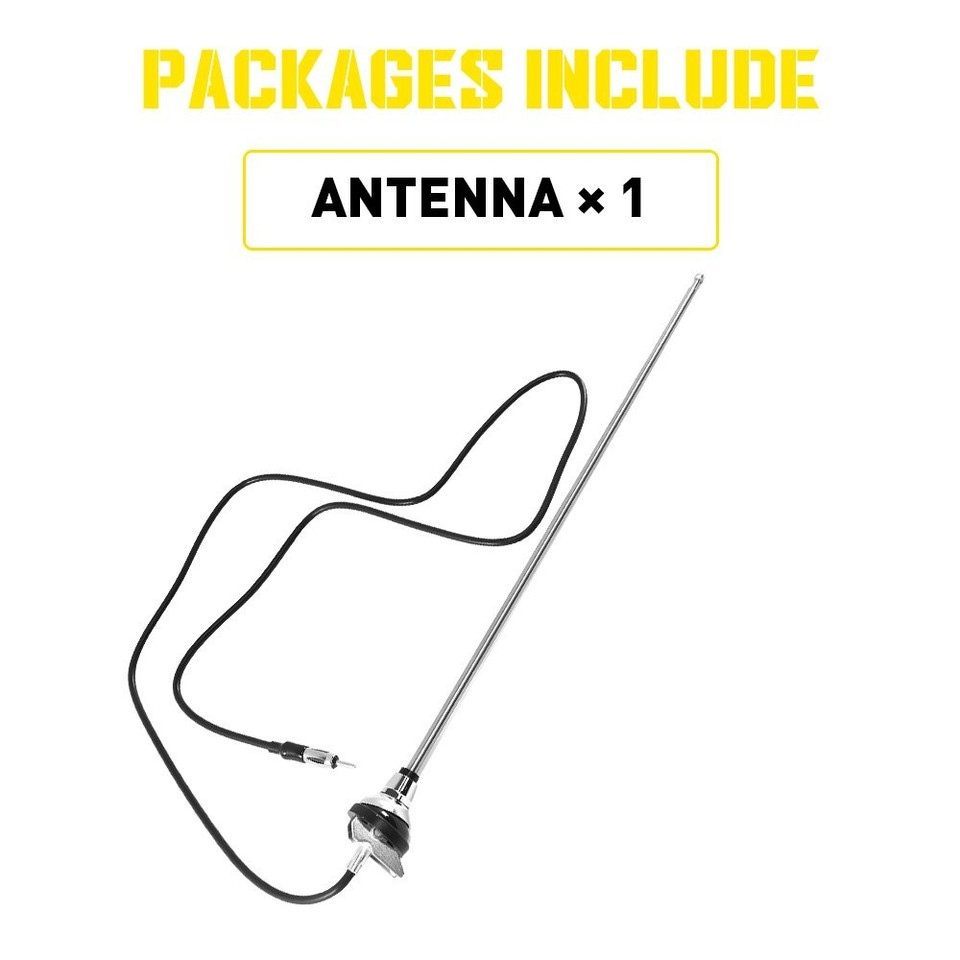 Car 3-Section Retractable Flexible Antenna Round Base For 1949-1993 ...