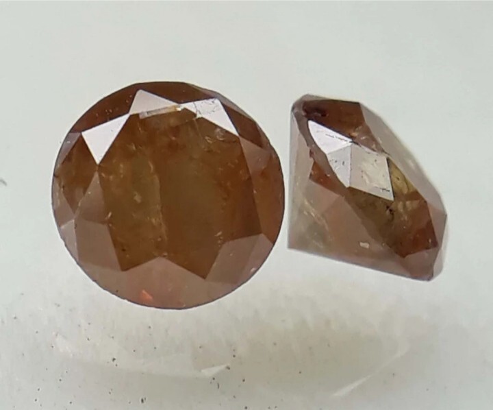 0.74 Ct/2 Pcs,Natural Round Brilliant Cut Loose Diamond,Red Color Pair ...