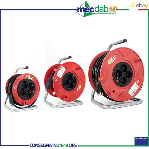 Prolunga Elettrica Avvolgicavo 1000/3500W 16A 230V 4P 15/25/50 MT ...