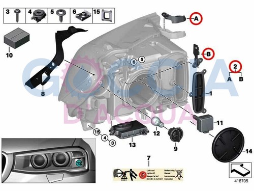 Genuine BMW X3 F25 X4 F26 Headlight Repair Bracket - Left 63117401167 ...