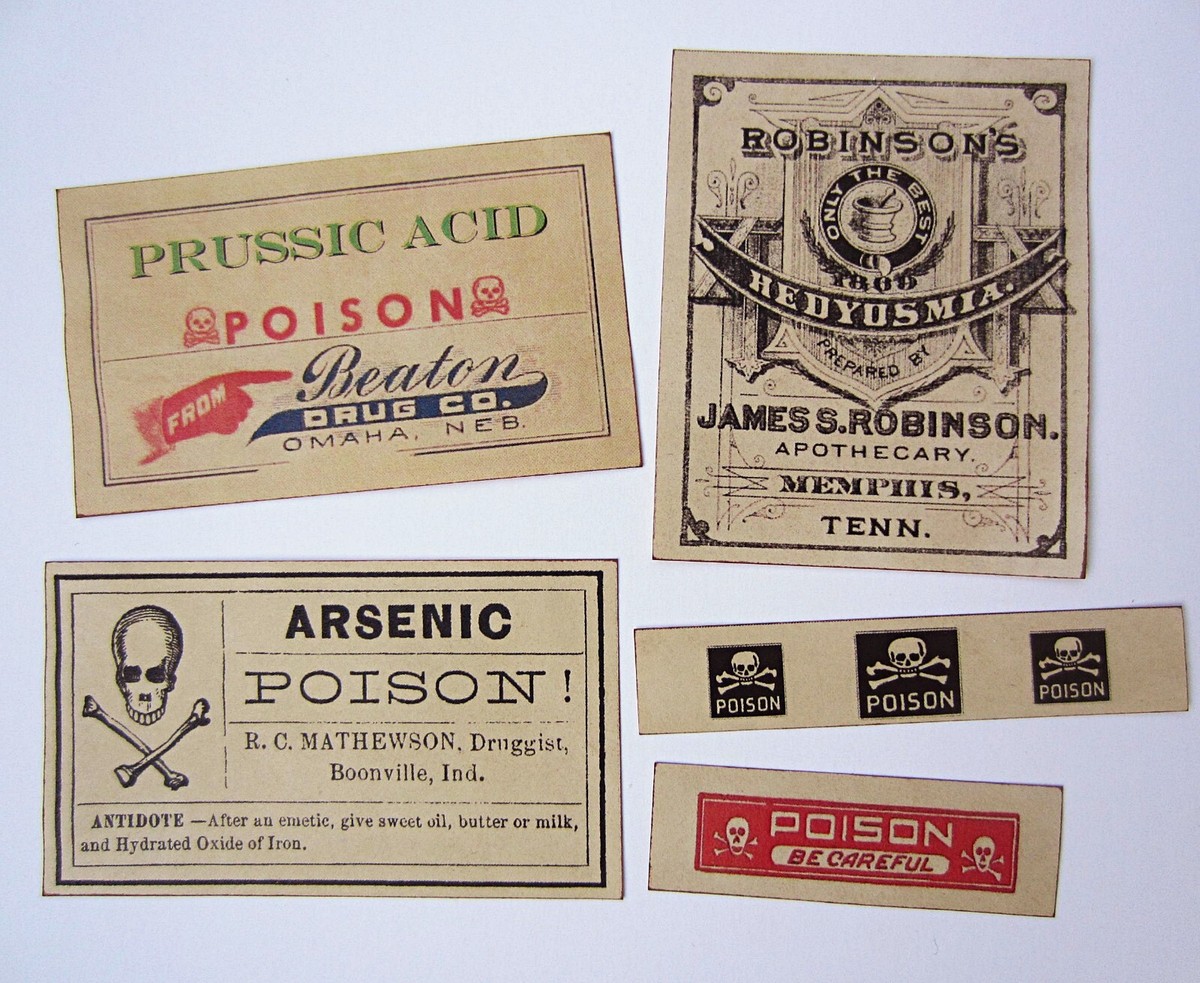 Vintage Poison Labels
