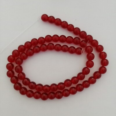 65pcs 6mm Ruby RED Glass Beads Jewellery AUS Smooth Free Postage | eBay