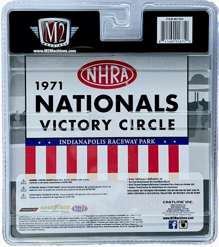 M2 Machines Mini Figs 1971 Dodge Challenger Funny Car 1971 NHRA Nats 1/ ...