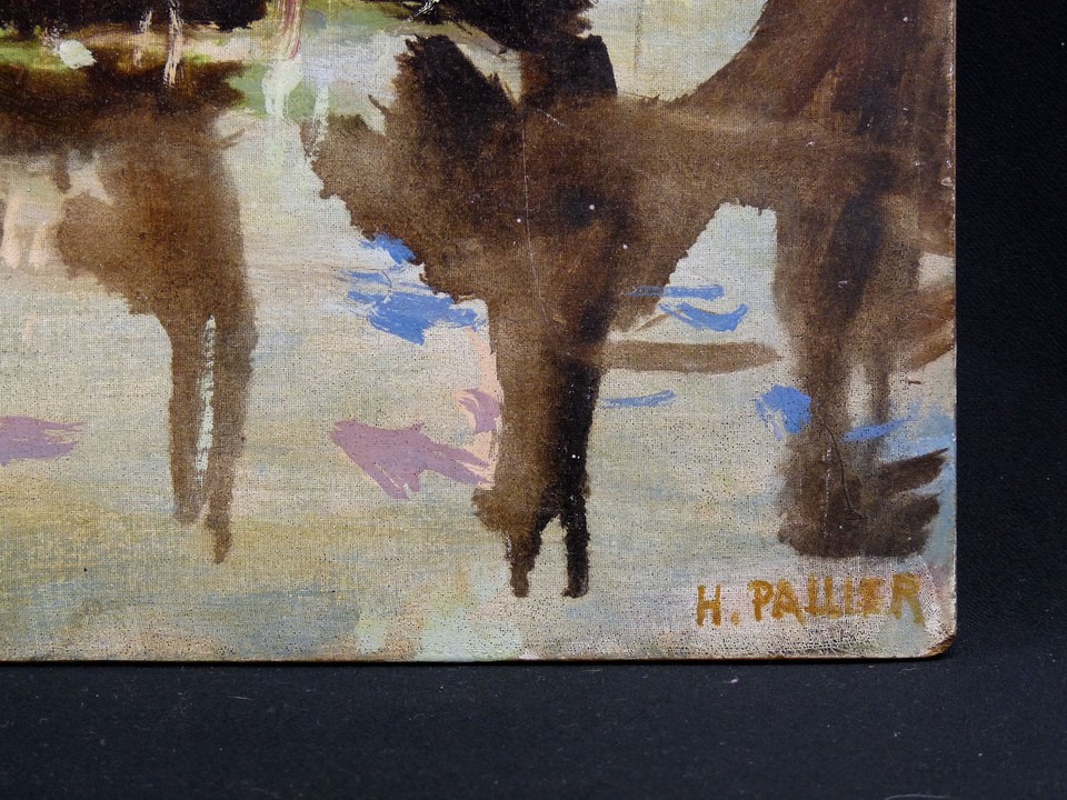 Etude Landscape Lake Pochade On Cardboard Fortified Signed H Sa203 Triel Seine | eBay Australia