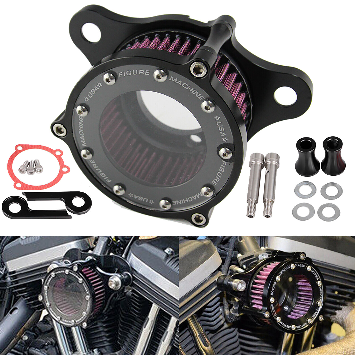 For Harley Electra Road King Glide Softail Dyna Fatboy Air Cleaner ...