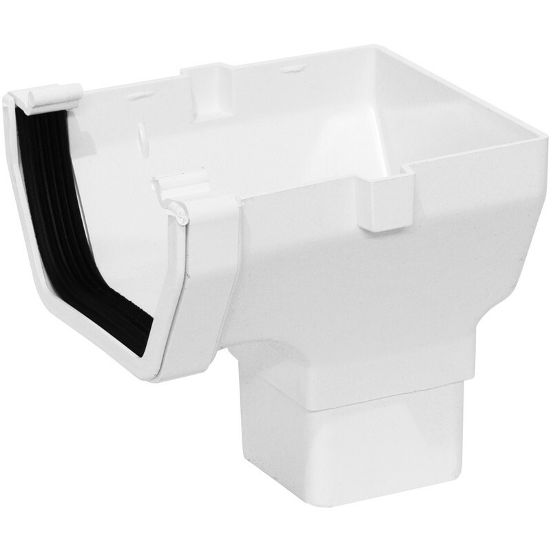 White Square Line 112mm Plastic UPVC Guttering 68mm Downpipes Rainwater ...