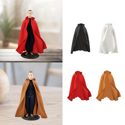 1/6 Scale Miniature Hooded Cloak Full Length Cloak Fashion Retro Solid ...