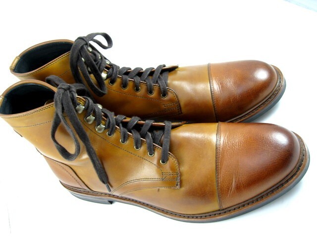 Allen Edmonds "LANDON" Leather Cap-Toe Boots 11 D Walnut USA ...