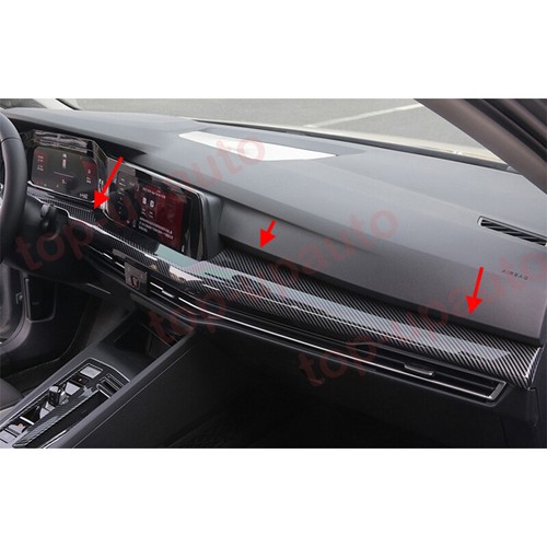 For VW Golf R Mk8 2022-2023 ABS Carbon Dashboard Center Console Strip ...