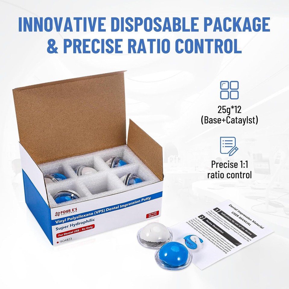 Dental Impression Putty Fast Set VPS Putty 400g Base & 400g Catalyst ...