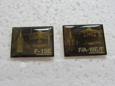 Boeing F-18 F/A-18E/F Super Hornet and F-15E F-15 Strike Eagle Lapel ...