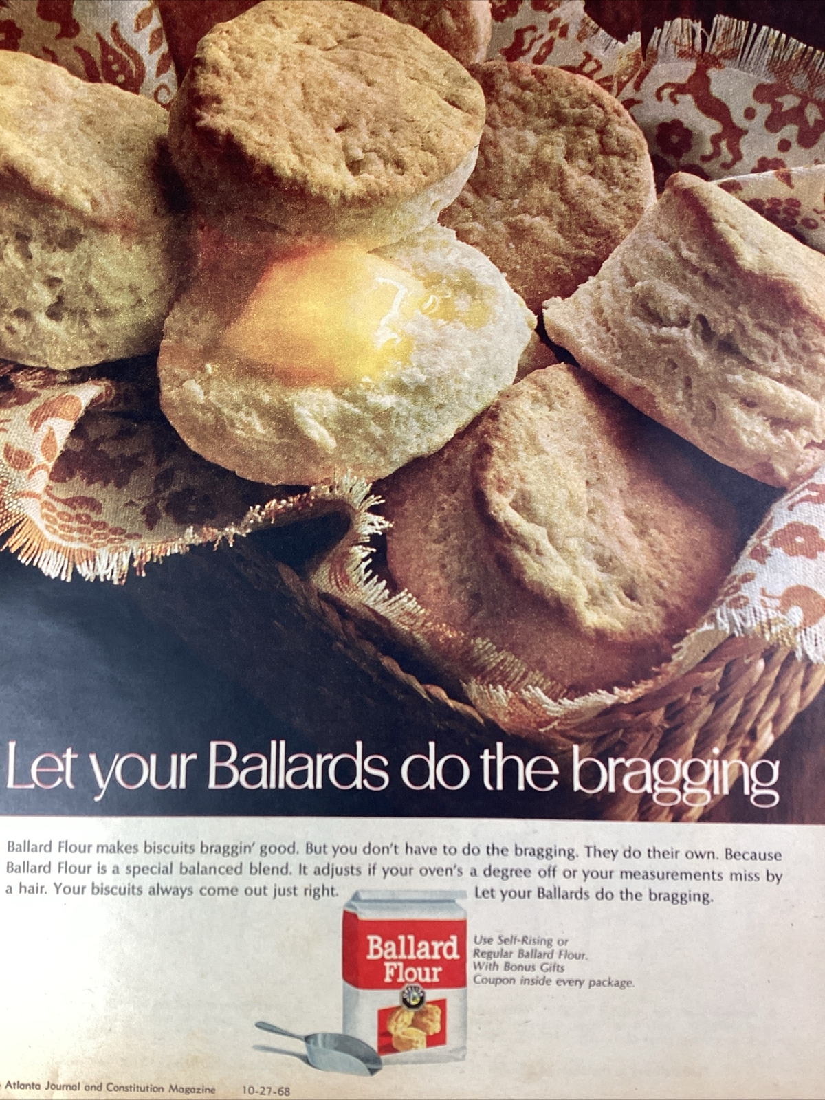 Pillsbury Ballard Flour Print Ad 1968 Atlanta AJC Louisville KY ...