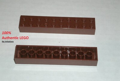 LEGO NEW 2x10 Reddish Brown Brick (2x) 6096716 Brick 92538 | eBay
