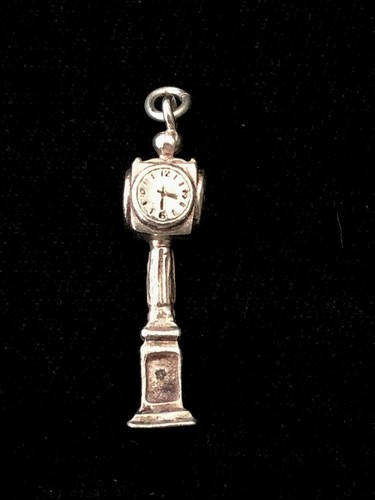 Vintage silver grandfather clock - Gem